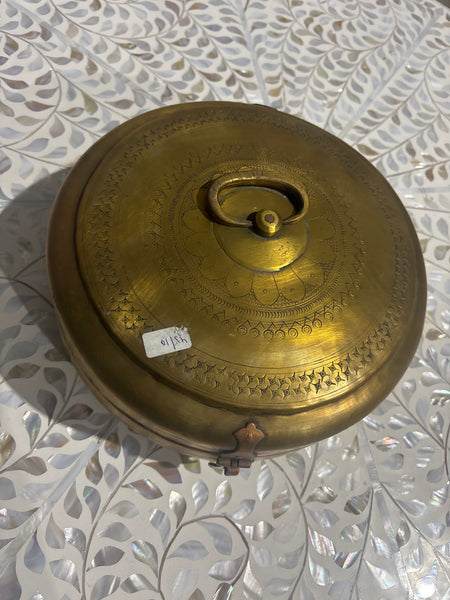 “The Haveli Keeper” – Oversized Antique Brass Chapati Box – HH Collective